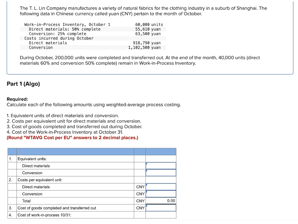 Solved The T. L. Lin Company manufactures a variety of | Chegg.com