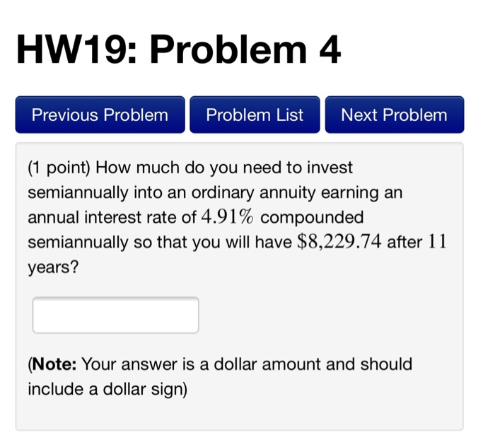 Solved HW19: Problem 4 Previous Problem Problem List Next | Chegg.com