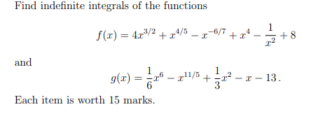 Solved Find indefinite integrals of the functions | Chegg.com