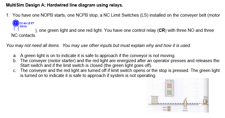 Solved MultiSim Design A: Hardwired line diagram using | Chegg.com
