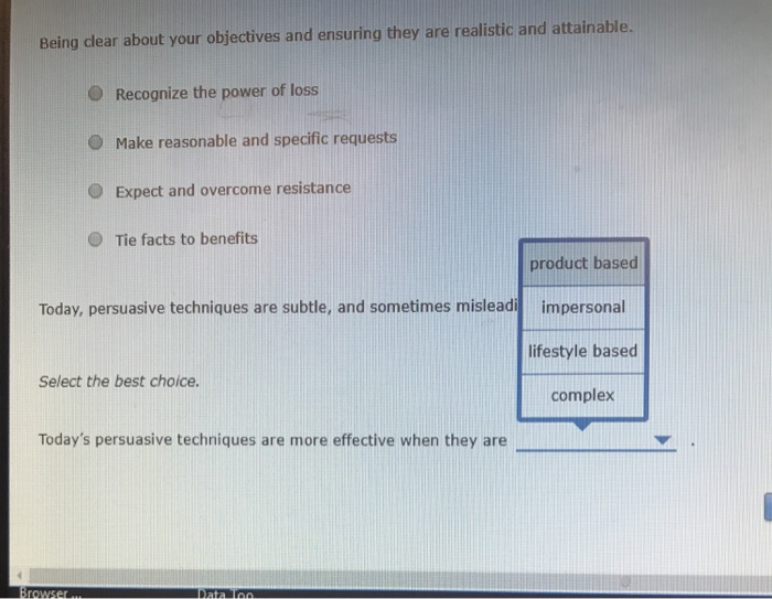Solved Being clear about your objectives and ensuring they | Chegg.com