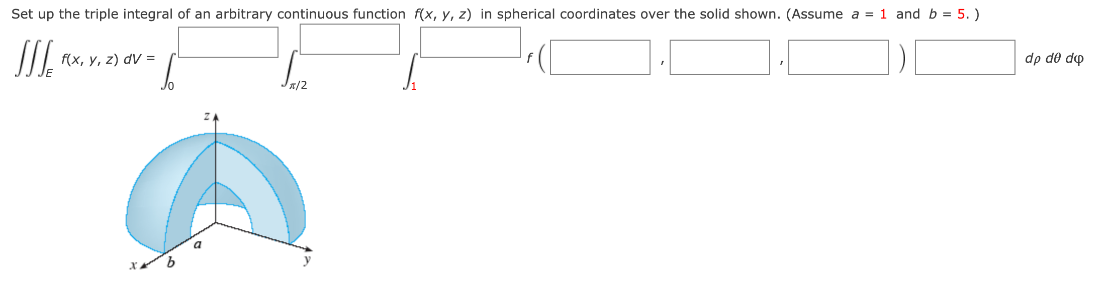 Solved Set up the triple integral of an arbitrary continuous | Chegg.com