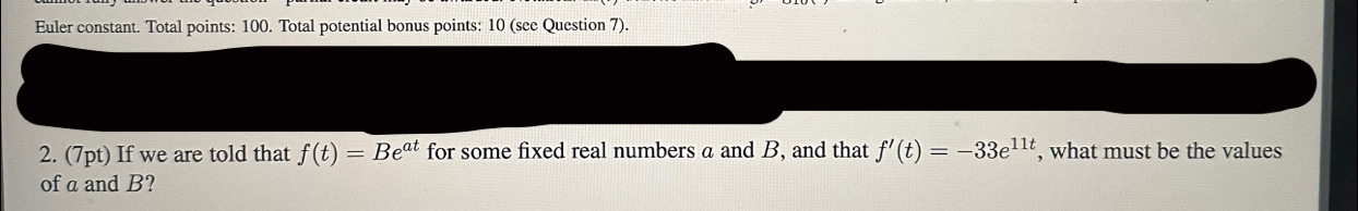 Solved Euler constant. Total points: 100 . Total potential | Chegg.com