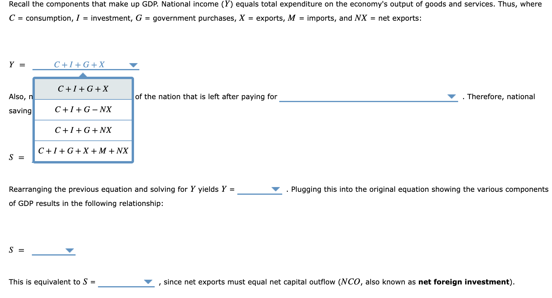 Solved Recall the components that make up GDP. National | Chegg.com