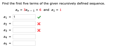 Solved Find the first five terms of the given recursively | Chegg.com