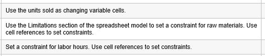 Use the units sold as changing variable cells. Use | Chegg.com