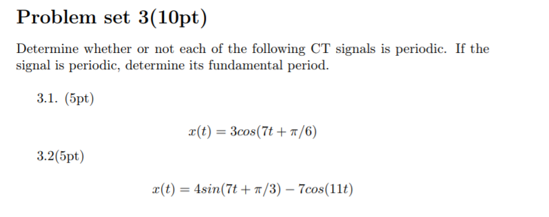 Solved Problem set 3(10pt) Determine whether or not each of | Chegg.com