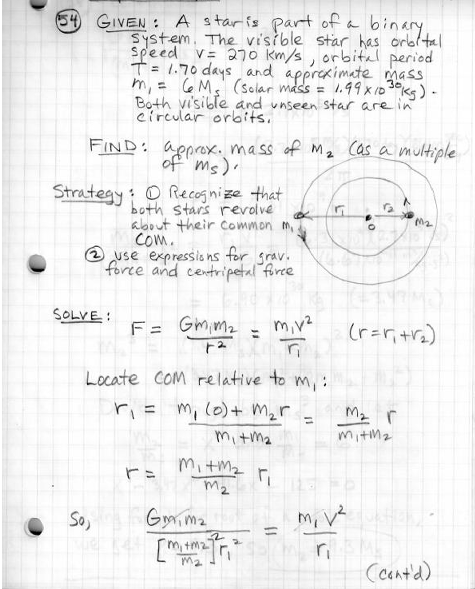 Solved A binary star system with an invisible star? When a | Chegg.com