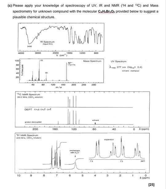 Solved (c) Please apply your knowledge of spectroscopy of | Chegg.com