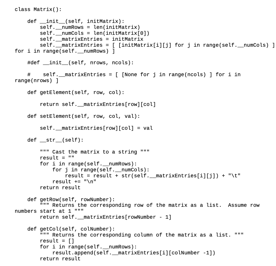 Solved (b) write a recursive method det(self) for which | Chegg.com