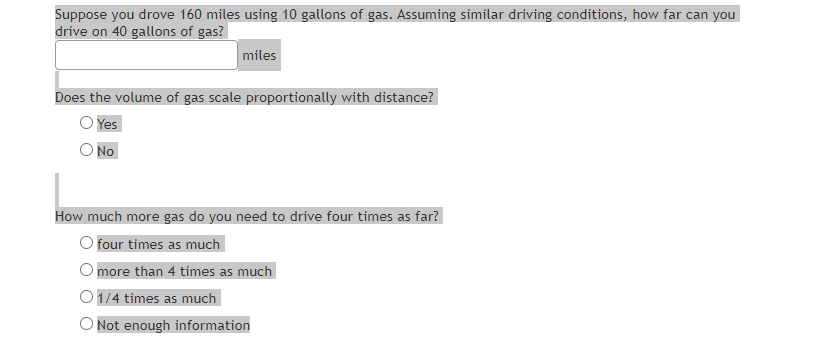 Solved Suppose you drove 160 miles using 10 gallons of gas. | Chegg.com