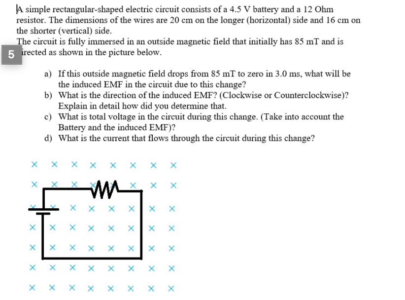 Solved A simple rectangular-shaped electric circuit consists | Chegg.com