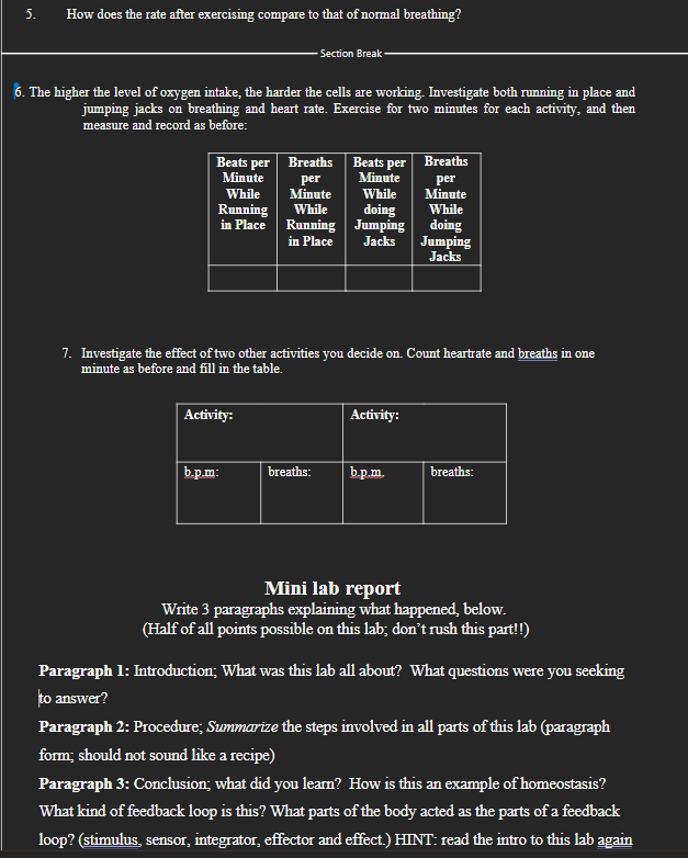 Procedure: I. Respiration rate is the number of | Chegg.com