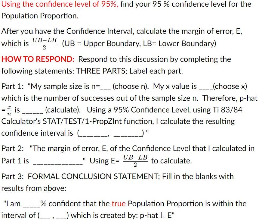 Solved A confidence interval for Population Proportion can | Chegg.com