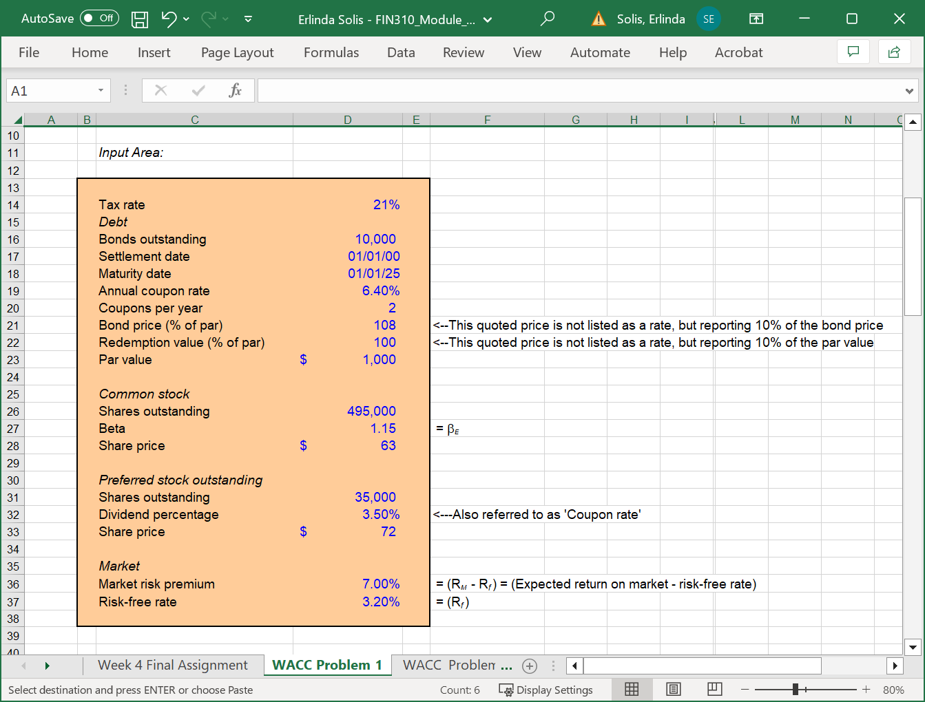 Solved Problem 1 Finding the WACC | Chegg.com