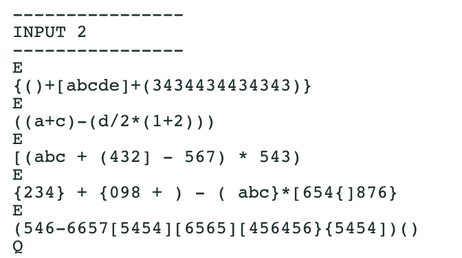 Solved Below is the test inputs that need to be inputted for | Chegg.com