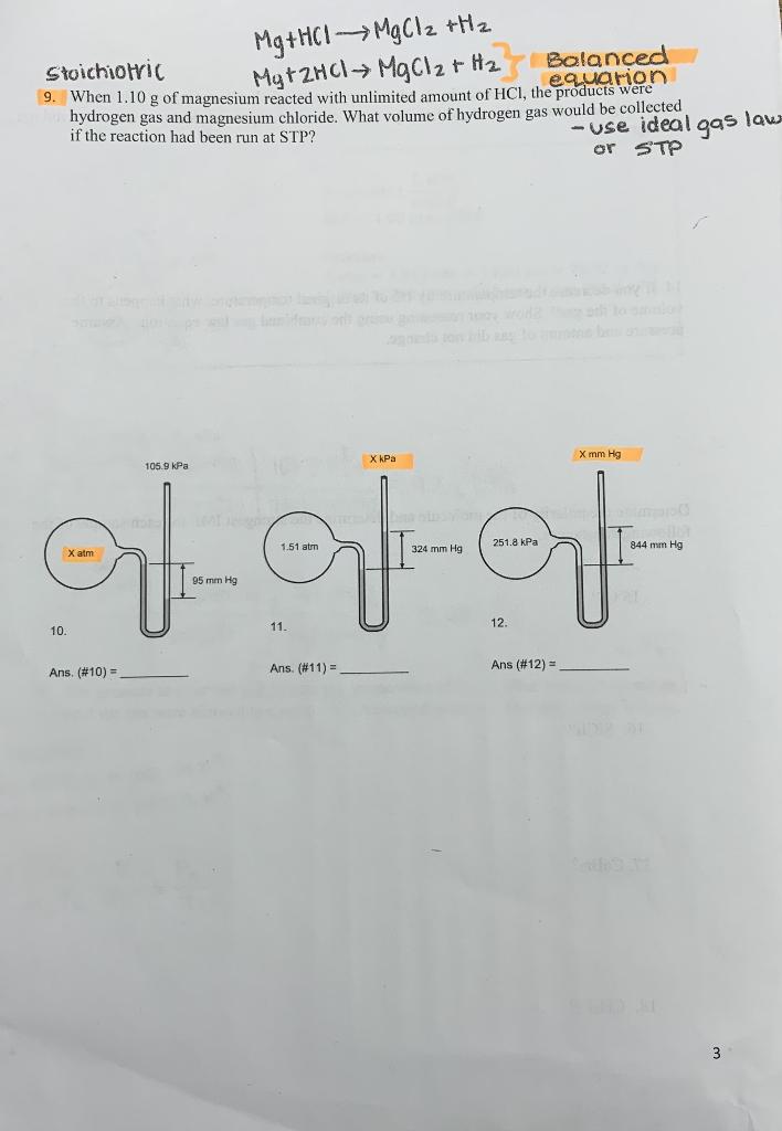 Mg+HCl MgCl2+H2 StoichioHric Mg+2HCl→MgCl2+H2 | Chegg.com