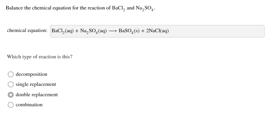 Solved Balance the chemical equation for the reaction of | Chegg.com