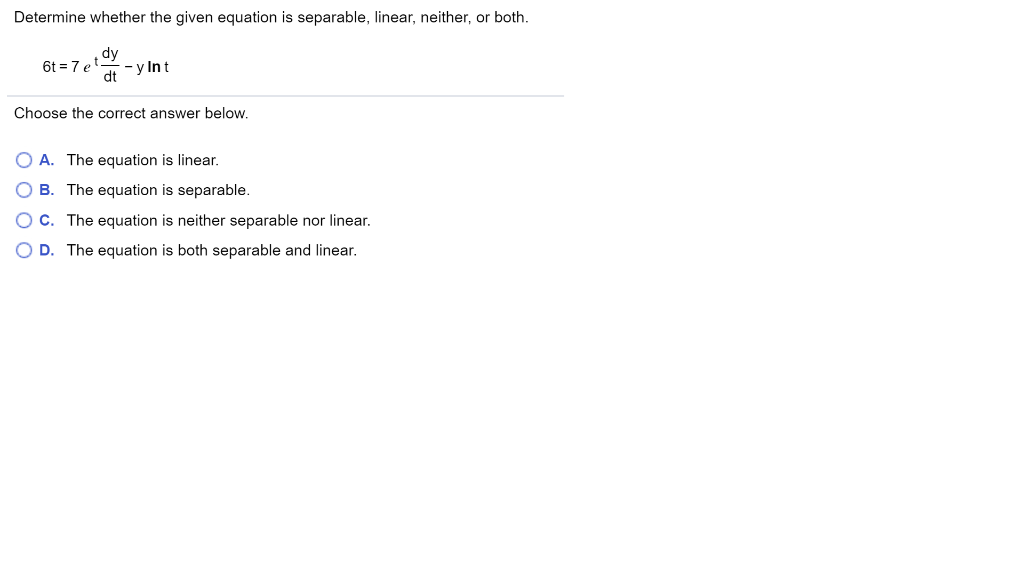 Solved Determine Whether The Given Equation Is Separable