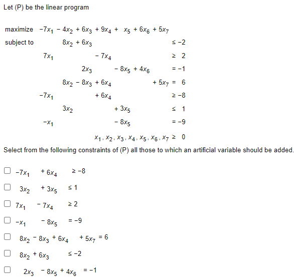 Solved Let (P) be the linear program maximize | Chegg.com