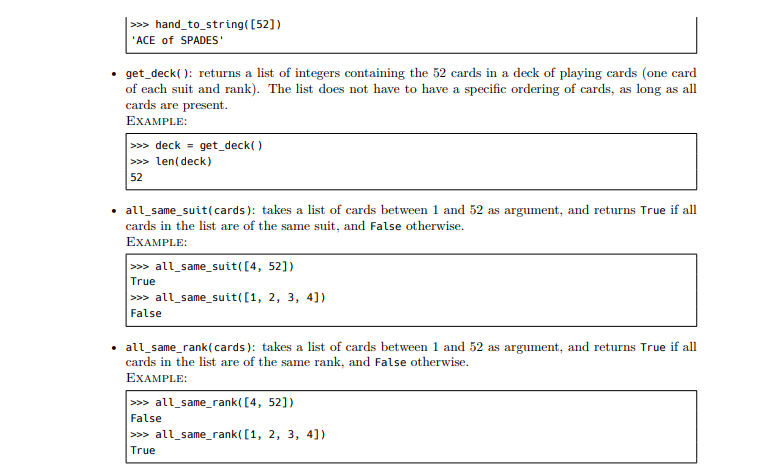 Solved Card Game in Python in Thonny IDE Have learned up to | Chegg.com