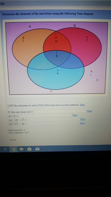 Solved 286 Determine the elements of the sets below using | Chegg.com