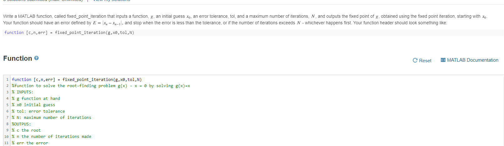 Solved Write A Matlab Function Called Fixedpointiteration 8666