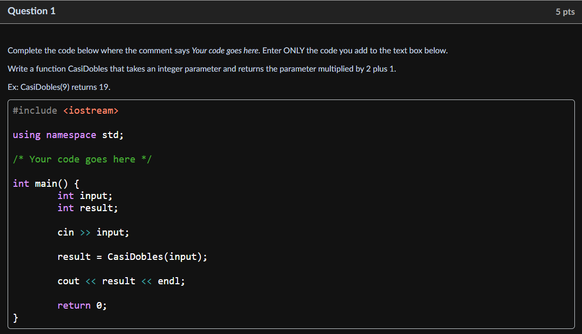 Solved Complete the code below where the comment says Your | Chegg.com
