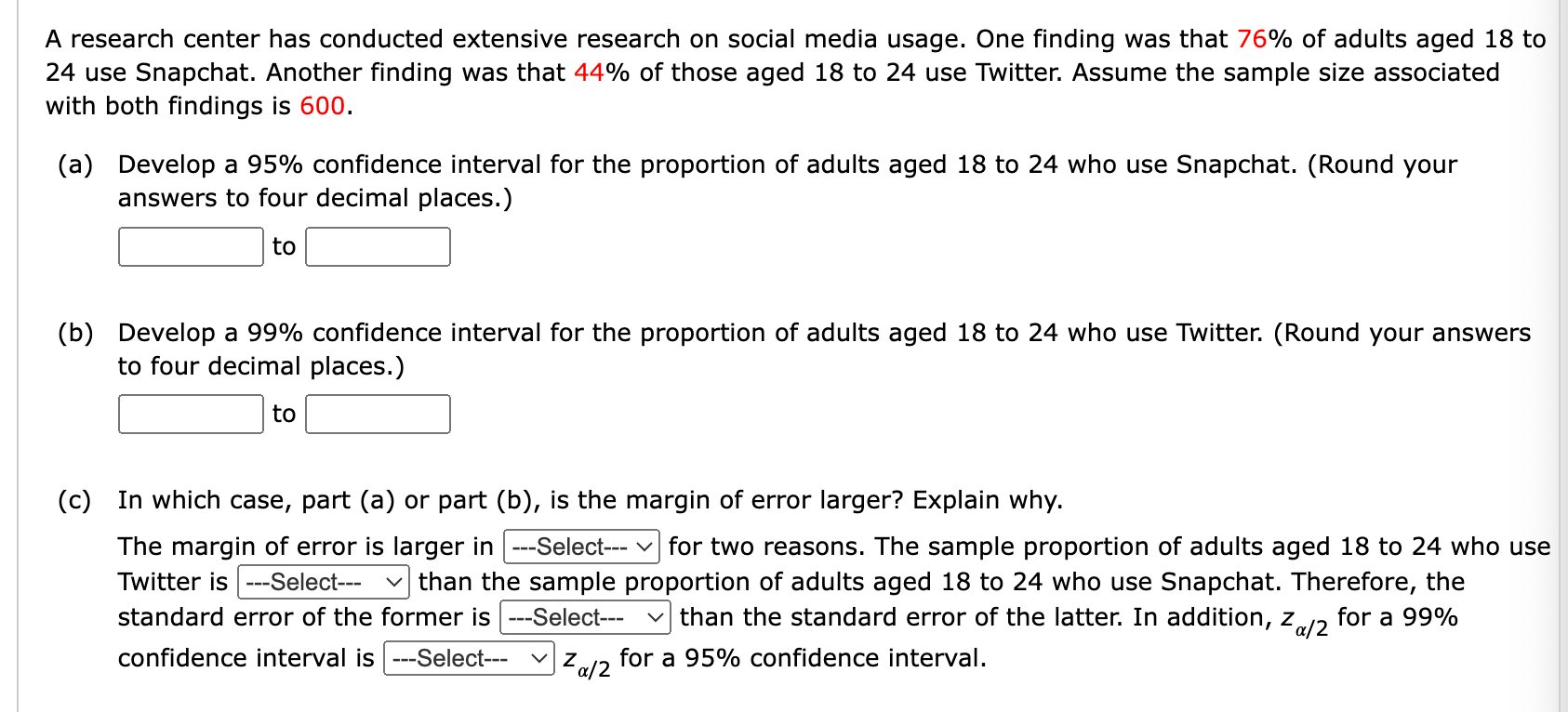 Solved A research center has conducted extensive research on | Chegg.com