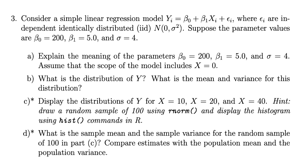 Solved 3. Consider a simple linear regression model Y; = Bo | Chegg.com
