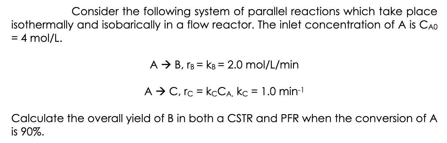 Solved Consider the following system of parallel reactions | Chegg.com