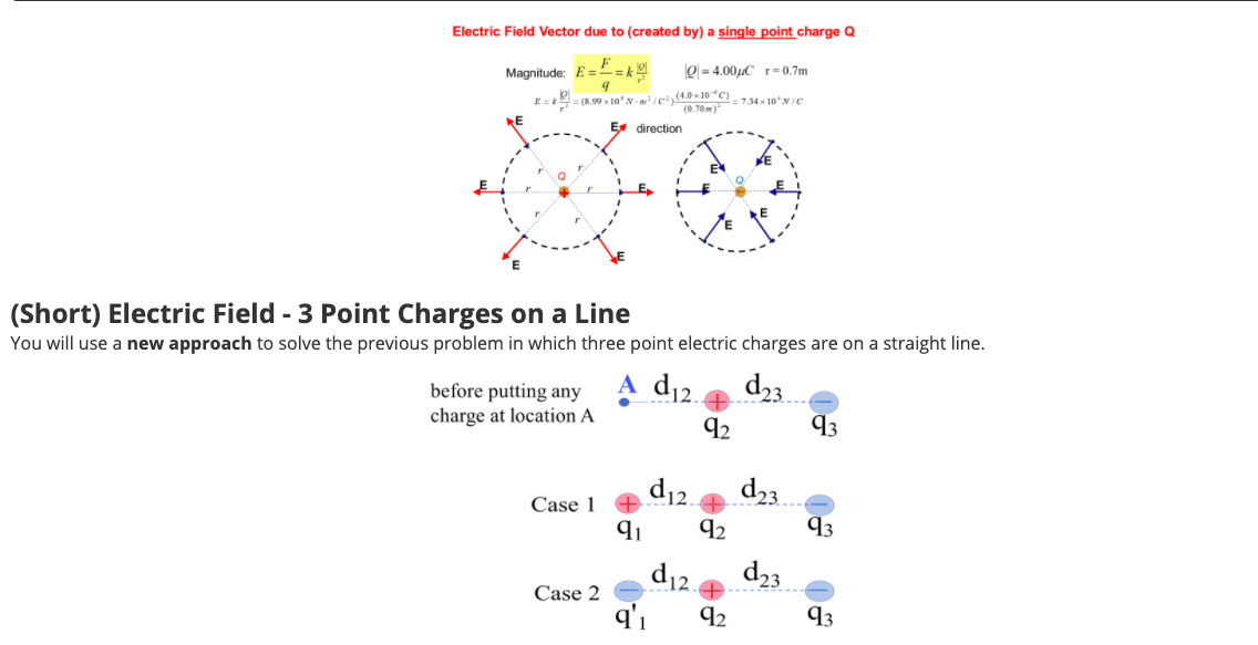 Solved (Short) Electric Field - 3 Point Charges on a Line | Chegg.com