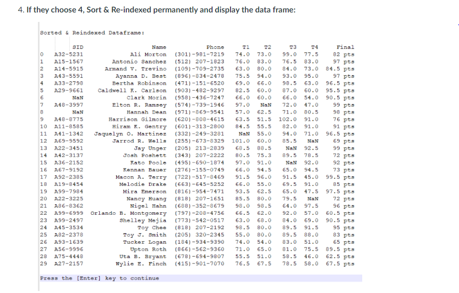 Instructions: 0. Create a function menu() to display | Chegg.com