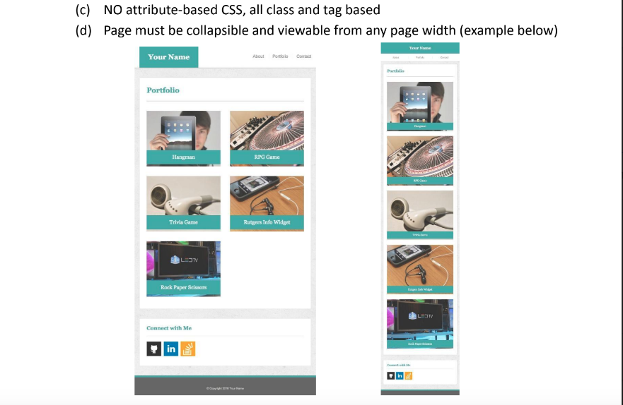 Solved (c) NO attribute-based CSS, all class and tag based | Chegg.com
