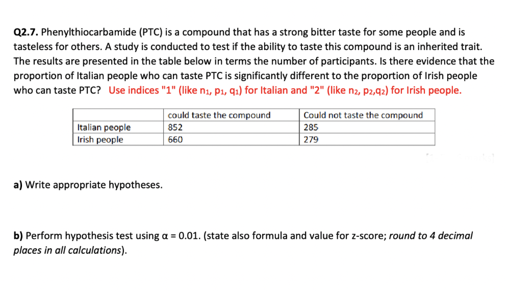 Solved henylthiocarbamide (PTC) is a compound that has a | Chegg.com