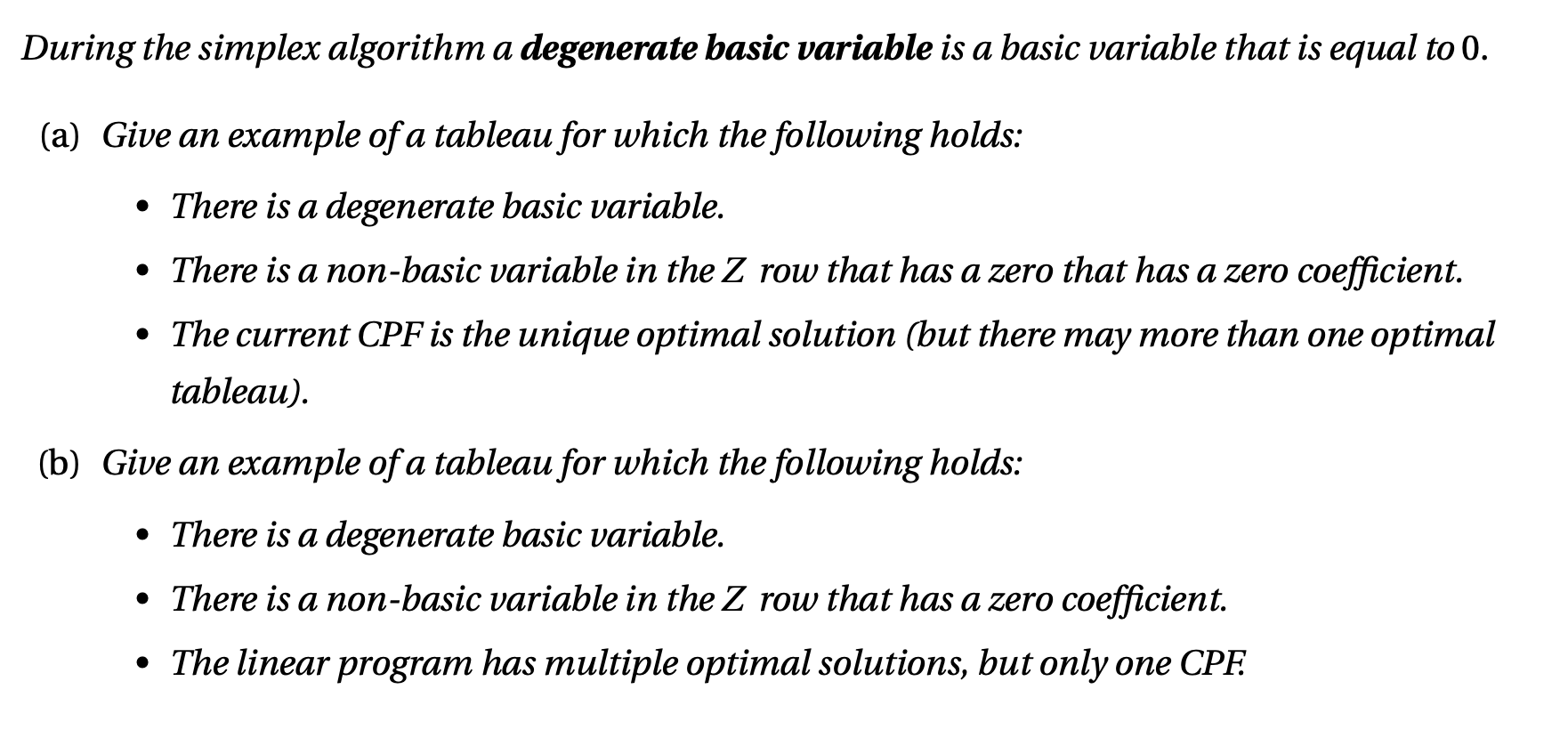 Solved During The Simplex Algorithm A Degenerate Basic 