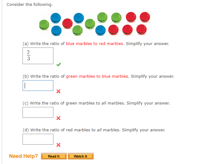 Solved Consider the following.(a) ﻿Write the ratio of blue | Chegg.com