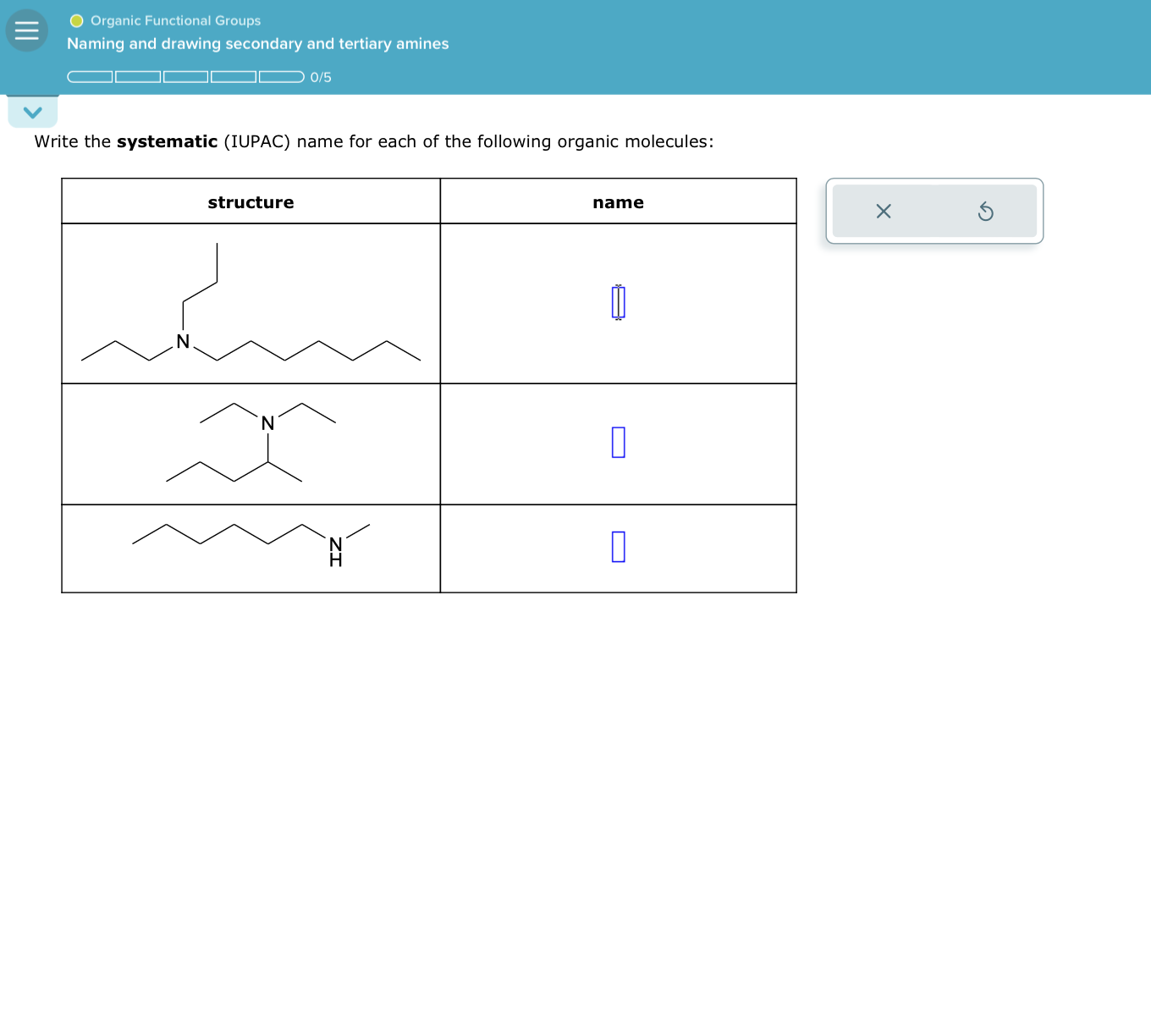 Solved Organic Functional GroupsNaming and drawing secondary | Chegg.com