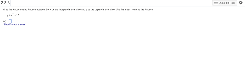 Solved 2.3.3 Question Help Write the function using function | Chegg.com