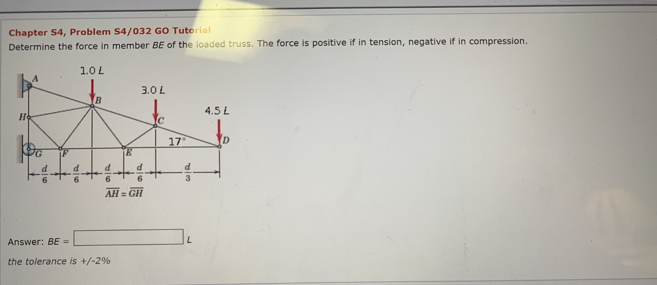 Solved Chapter S4, Problem S4/032 GO Tutorial Determine the | Chegg.com
