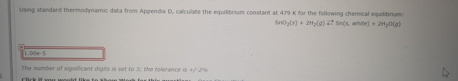 Solved Using standard thermodynamic data from Appendix D, | Chegg.com
