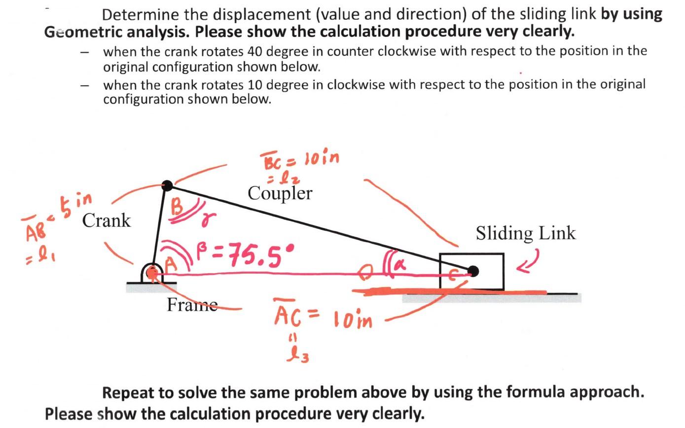 Solved Determine the displacement (value and direction) of | Chegg.com