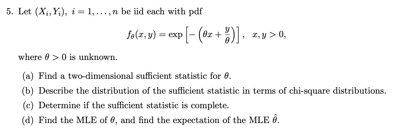 Solved Let (xi,Yi),i=1,dots,n be ﻿iid each with | Chegg.com