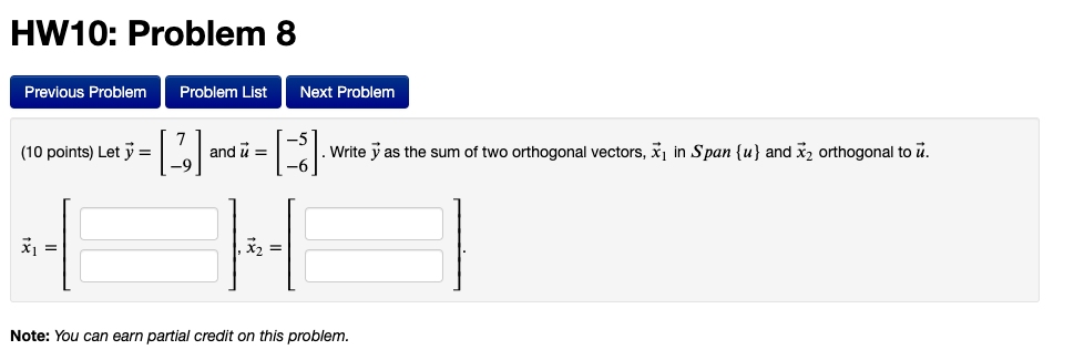 Solved HW10: Problem 8 Previous Problem Problem List Next | Chegg.com