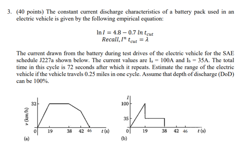 3. (40 points) The constant current discharge | Chegg.com