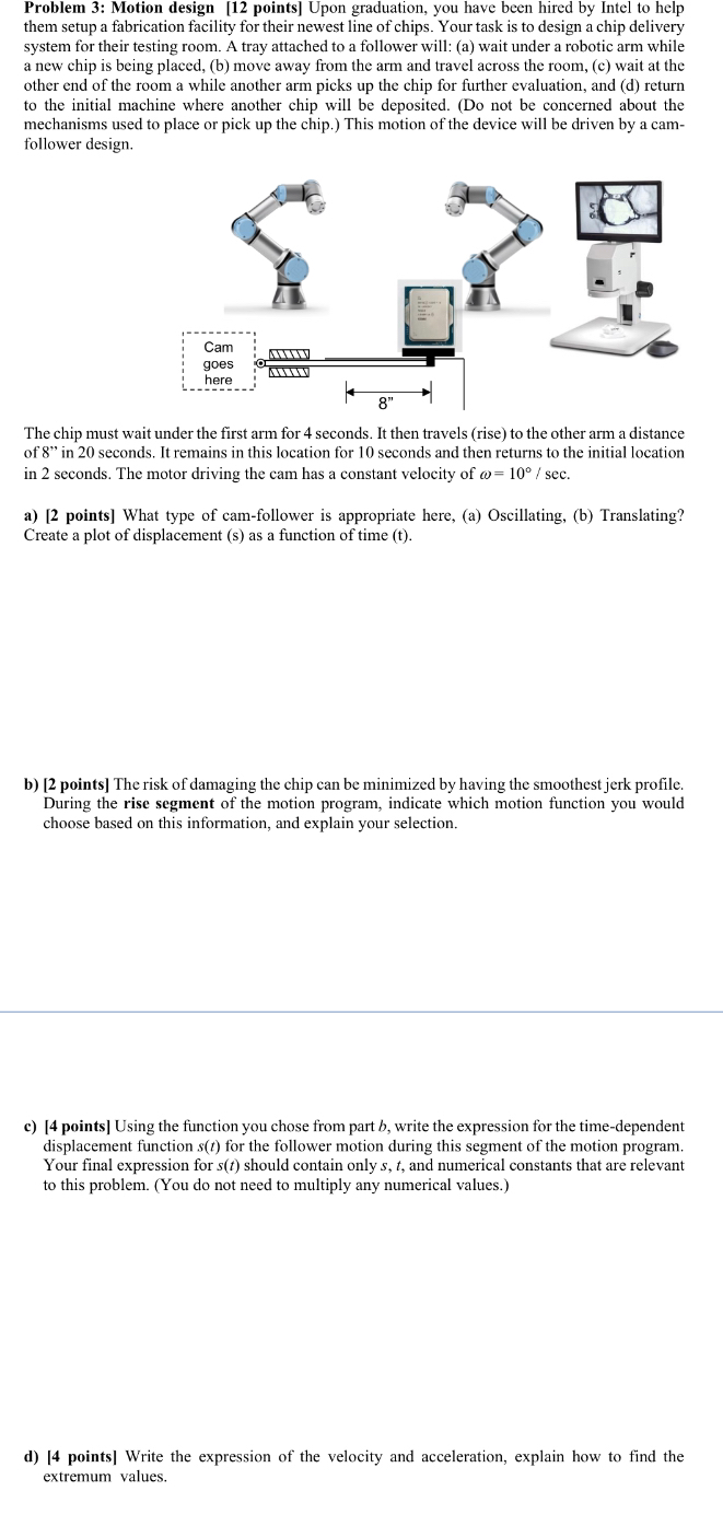 Solved Problem 3: Motion design [12 ﻿points] ﻿Upon | Chegg.com