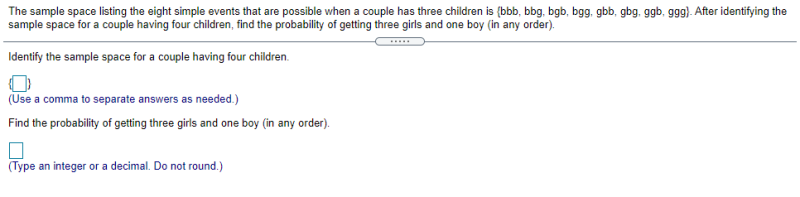 Solved The sample space listing the eight simple events that | Chegg.com