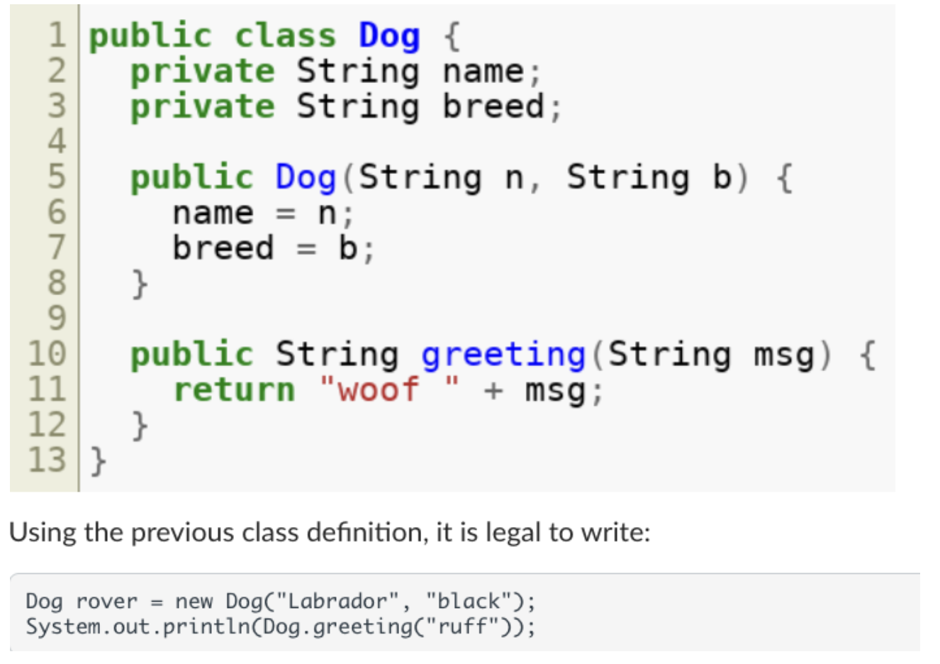 Solved Ining the previous class definition, it is legal to | Chegg.com