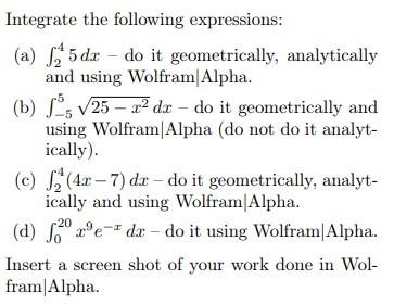Solved Integrate the following expressions: (a) ∫245dx - do | Chegg.com