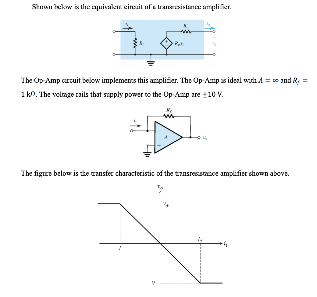 Solved What is the transresistance parameter (𝑅𝑚), the | Chegg.com